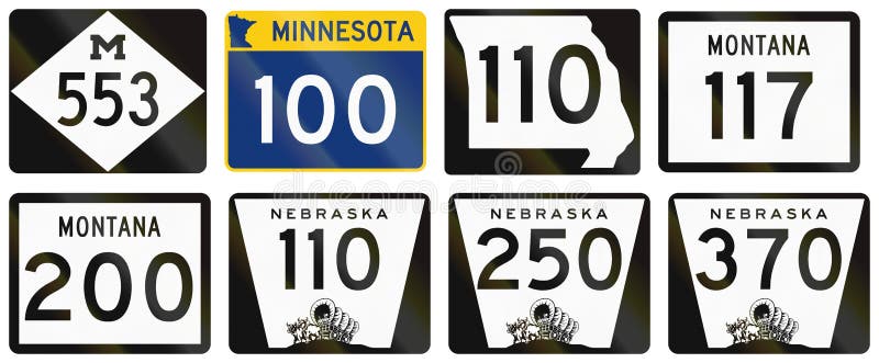 Collection of Various State Route Shields in the US Stock Illustration ...
