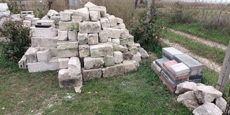 Piled Stones and Bricks Artistically Arranged in a Beautiful Natural ...