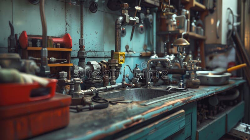 A Collection of Various Tools on a Countertop Stock Image - Image of ...