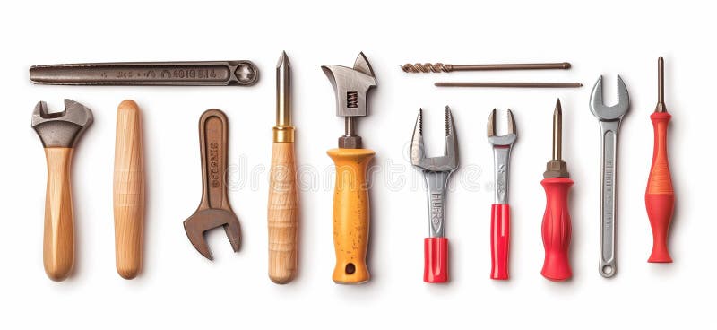 A Collection of Various Tools, Including Pliers and Wrenches, Arranged ...
