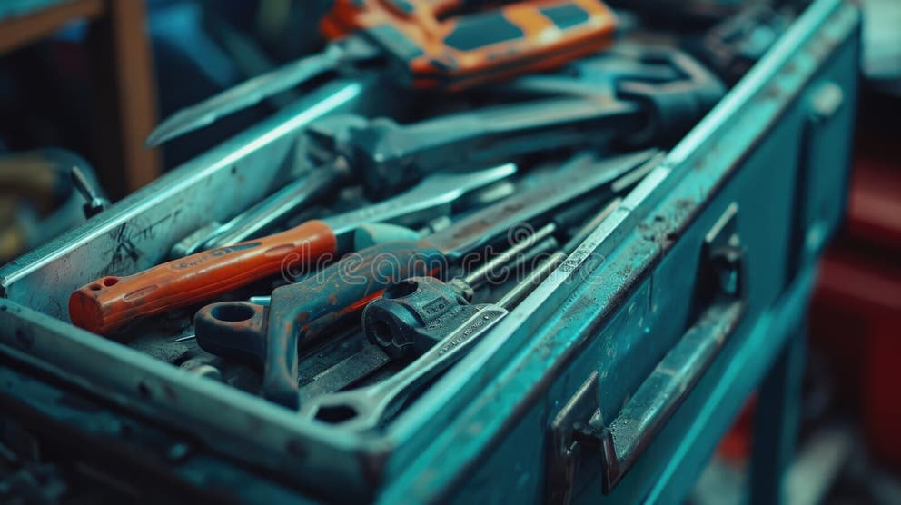A Collection of Various Tools Neatly Arranged and Stored in a Box ...