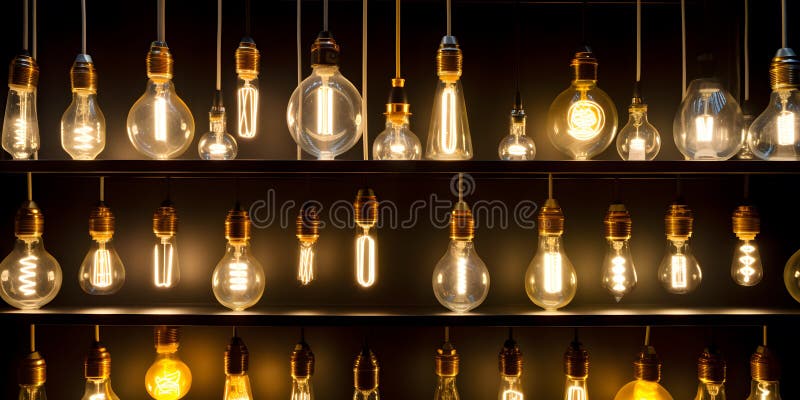 A Collection of Various Types of Light Bulbs on a Store Created with ...