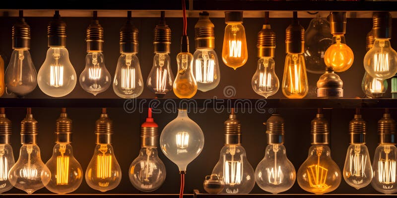 A Collection of Various Types of Light Bulbs on a Store One Created ...