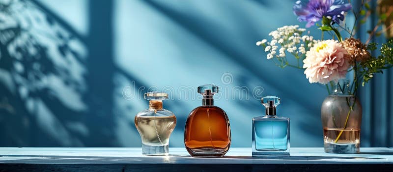 Assorted Perfume Bottles on Table Stock Image - Image of assorted ...