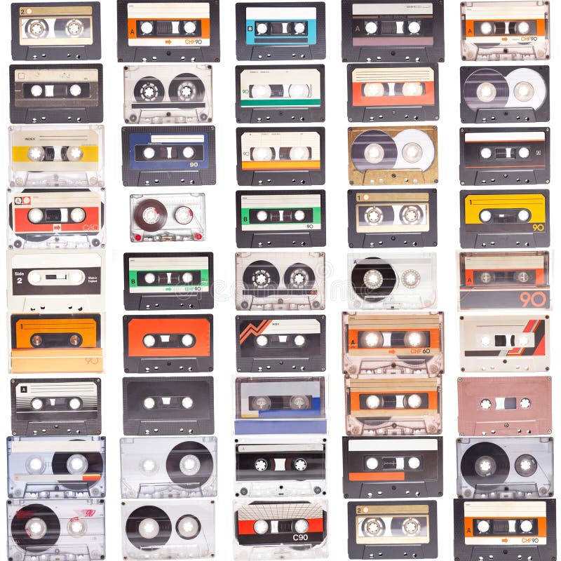 Collection of Various Vintage Audio Cassettes Tapes Stock Image - Image ...