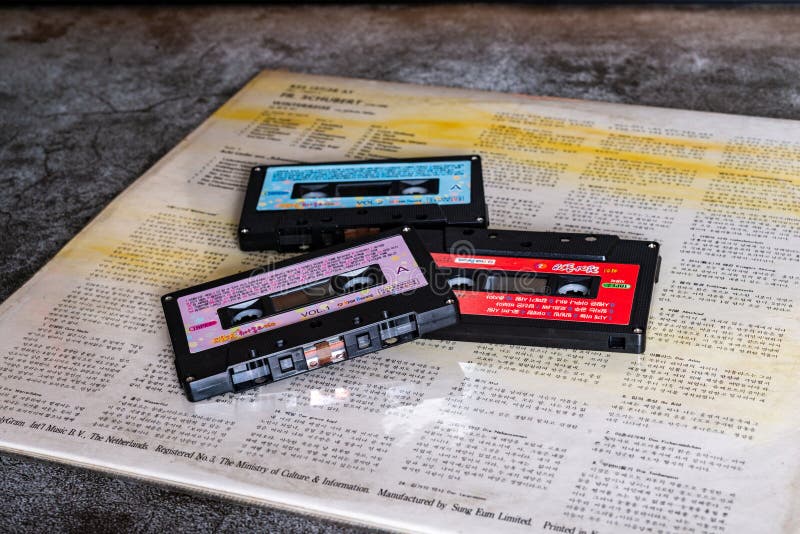 Collection of Various Vintage Audio Cassette Tapes and a Vinyl Disc ...