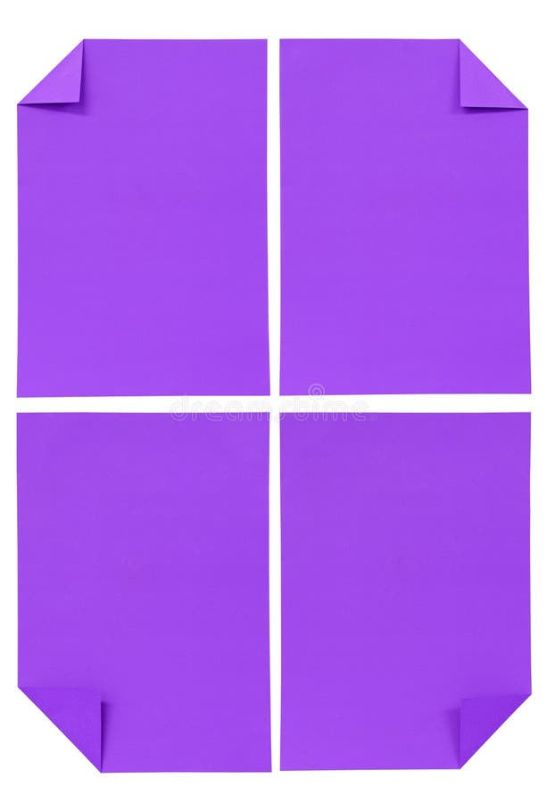 Collection of Various Violet Paper Isolated on White Stock Photo ...