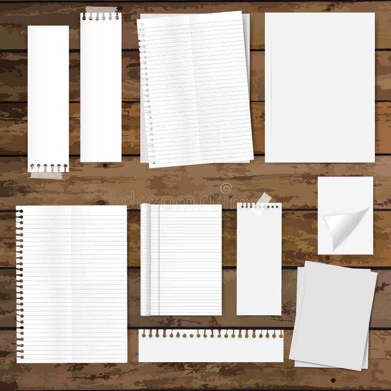 Collection of Various White Papers, Ready for Your Message. Vector ...