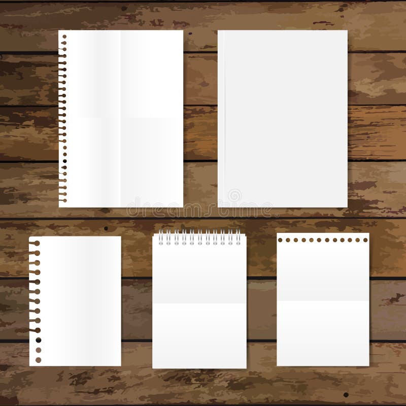 Collection of Various White Papers, Ready for Your Message. Vector ...