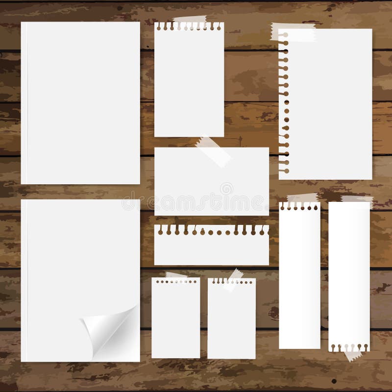Collection of Various White Papers, Ready for Your Message. Vector ...