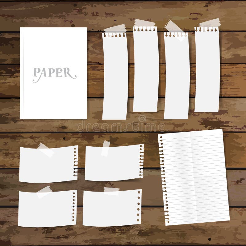 Collection of Various White Papers, Ready for Your Message. Vector ...