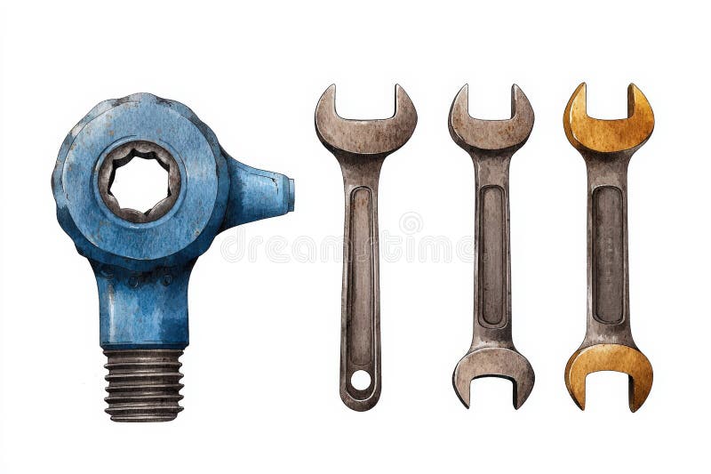 A Collection of Various Wrenches and a Unique Blue Tool Perfect for ...