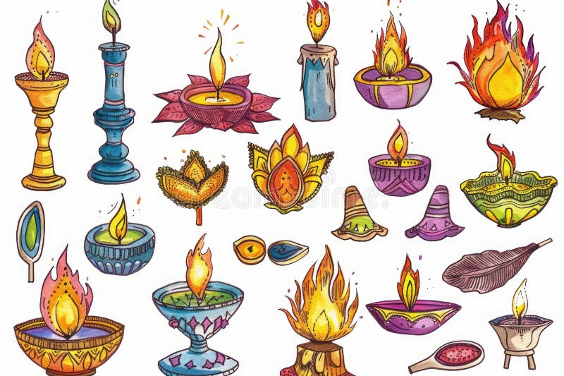 A Collection of Variously Colored Candles Against a White Backdrop ...