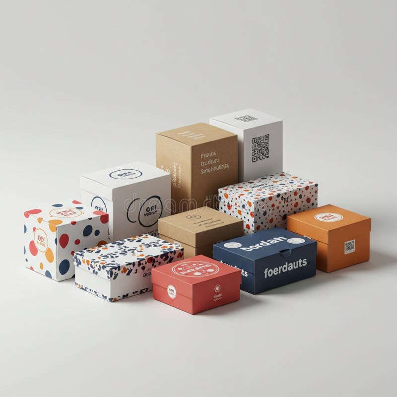 A Collection of Variously Sized and Colored Boxes Arranged on a Light ...