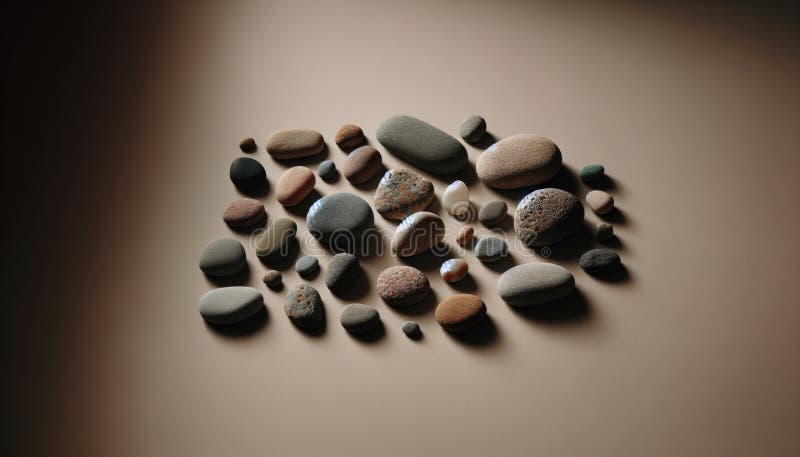 Assorted Pebbles on a Smooth Surface, AI Generated Stock Illustration ...