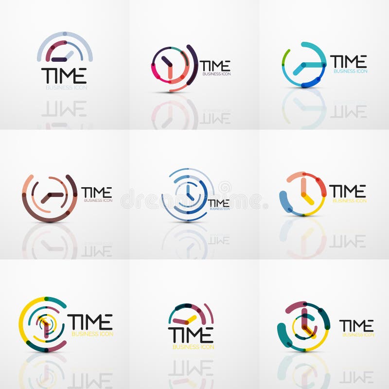 Collection of Vector Abstract Logo Ideas, Time Concepts or Clock ...