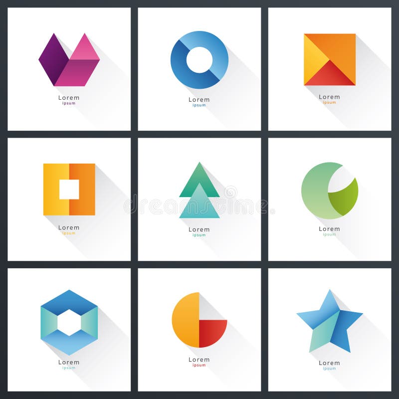 Collection of Vector Blank Shapes. Stock Vector - Illustration of ...