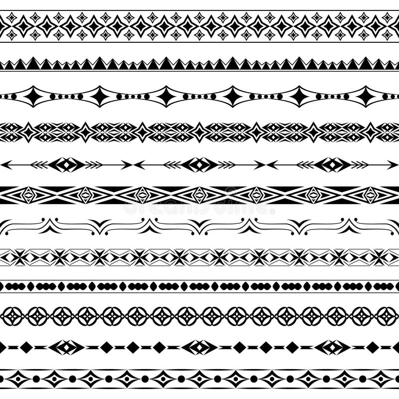 Collection of Vector Brushes with Geometric Patterns Stock Vector ...