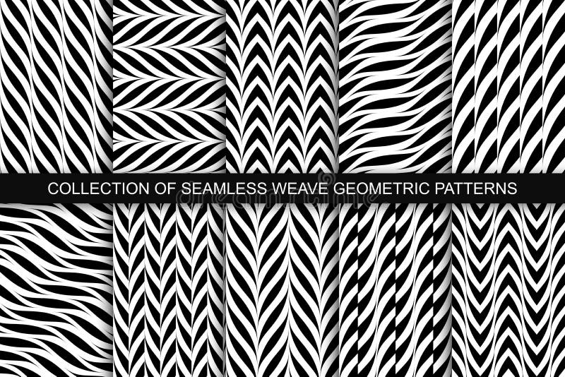 Collection of Vector Decorative Seamless Geometric Patterns. Weave ...