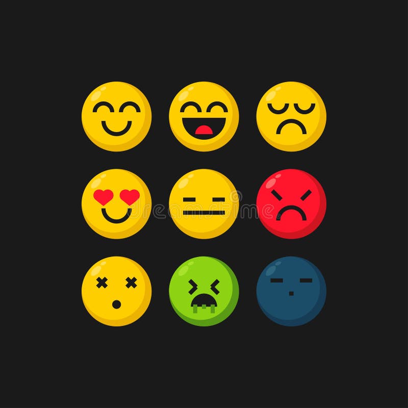 Collection of Vector Emojis Stock Vector - Illustration of vector ...