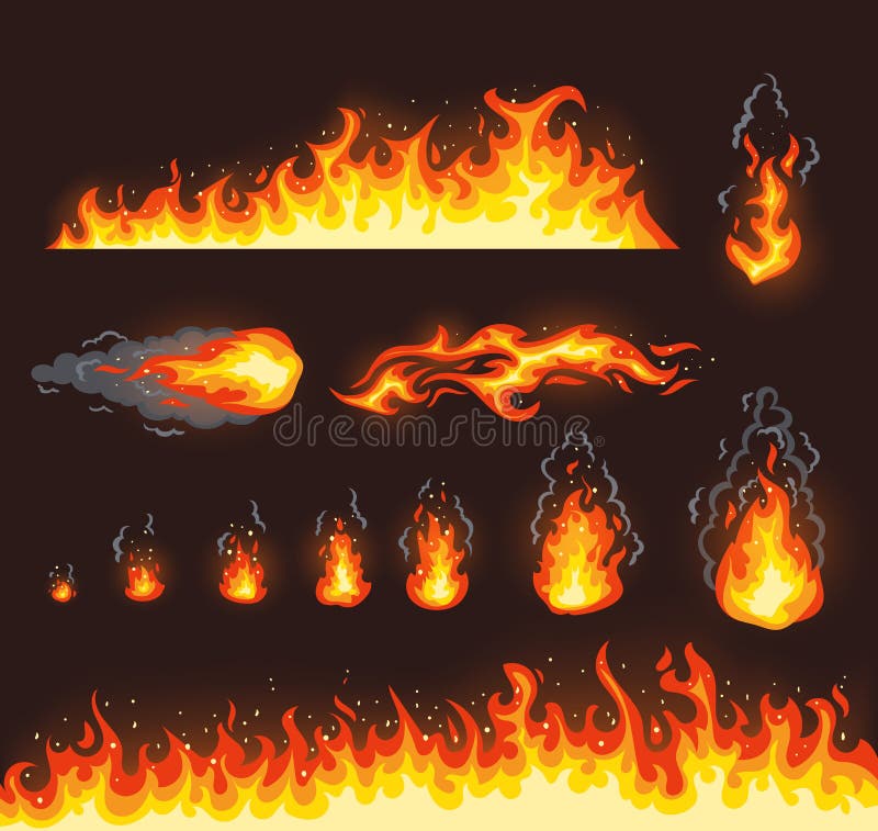 Collection of Vector Fire Illustrations Stock Vector - Illustration of ...