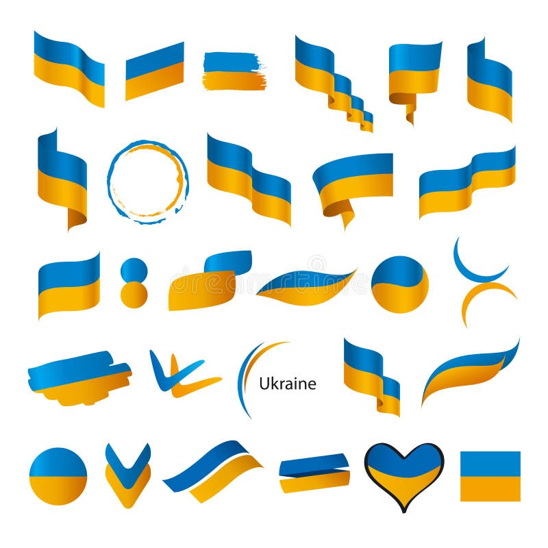 Collection of Vector Flags of Ukraine Stock Vector - Illustration of ...