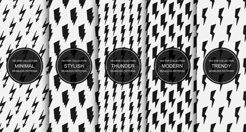 Collection of Vector Flash Seamless Patterns. Cartoon Black and White ...