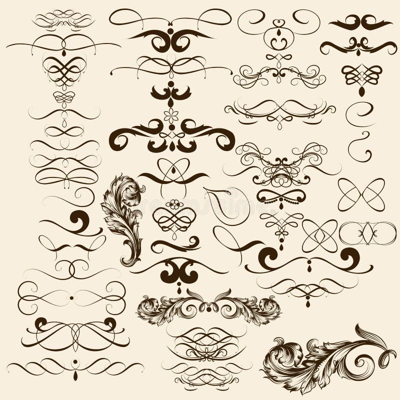 Collection of Vector Flourishes in Vintage Style Stock Vector ...