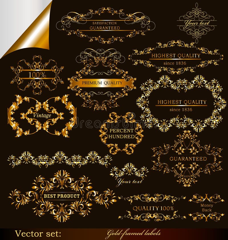 Gold Calligraphic Design Elements Vol2 Stock Vector - Illustration of ...