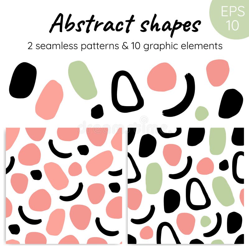 Collection of Vector Graphic Elements and Seamless Backgrounds. Stock ...