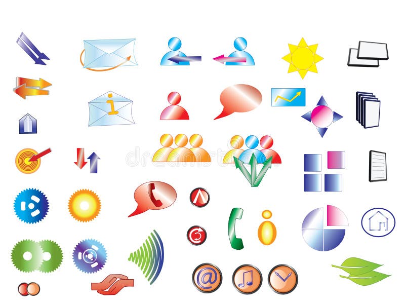 Collection of vector icons stock vector. Illustration of design - 12726329