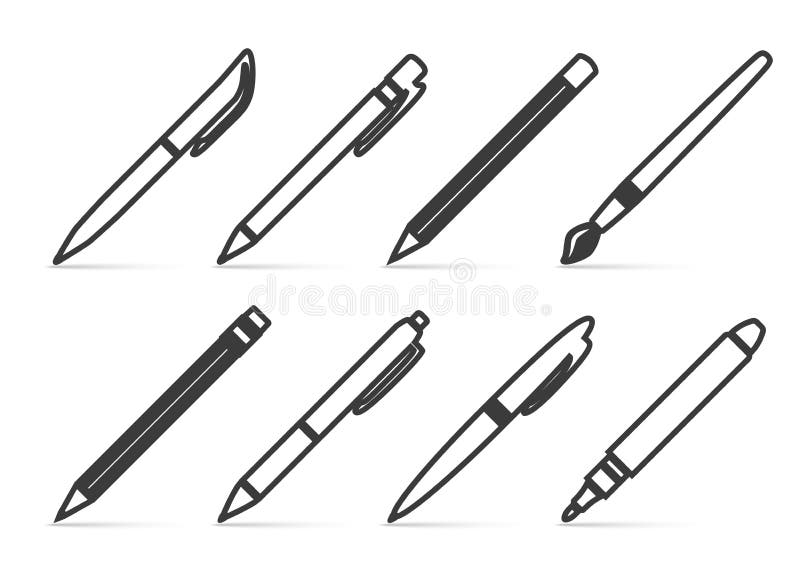Collection of Vector Icons for Drawing Stock Vector - Illustration of ...