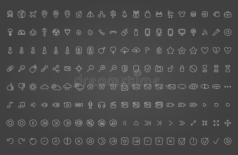 Collection of Vector Icons Hand-drawn Effect Stock Vector ...