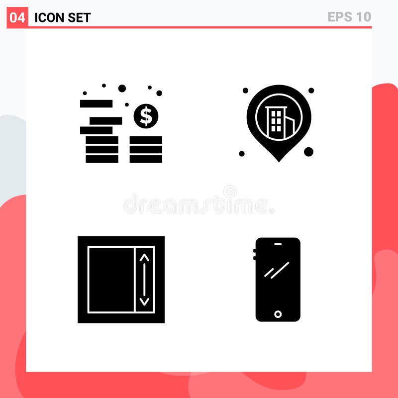 Collection of 4 Vector Icons in Solid Style. Modern Glyph Symbols for ...