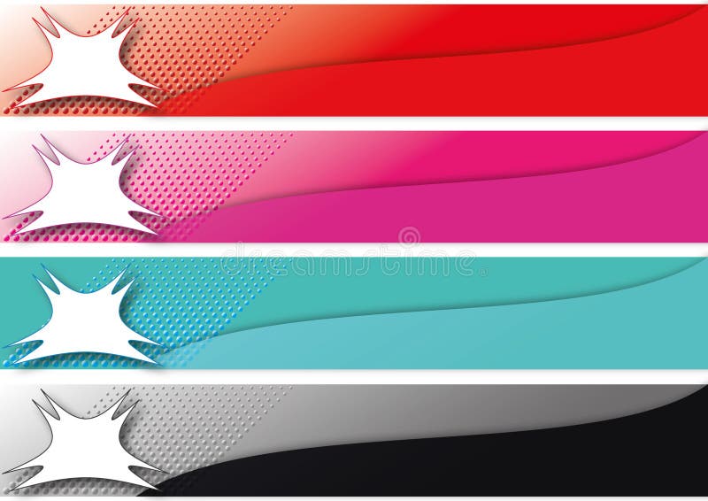 Collection of Vector Illustration Headers with Decorative Frames and ...