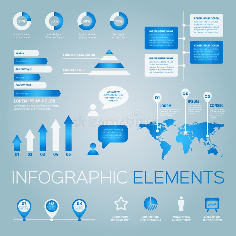 Collection of Vector Infographic Elements Stock Vector - Illustration ...