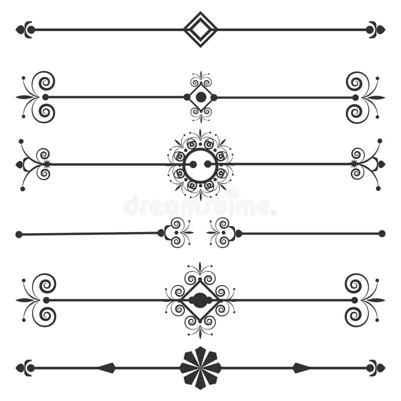 Collection of Vector Invitation Page Dividers. Stock Vector ...