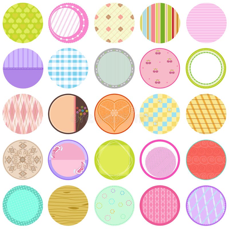 Collection of Vector Labels in Pastel Color Stock Vector - Illustration ...