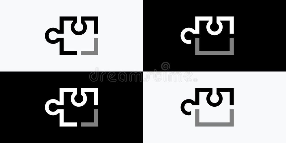 Collection of Vector Logo Design Variations in Geometric Rectangular ...