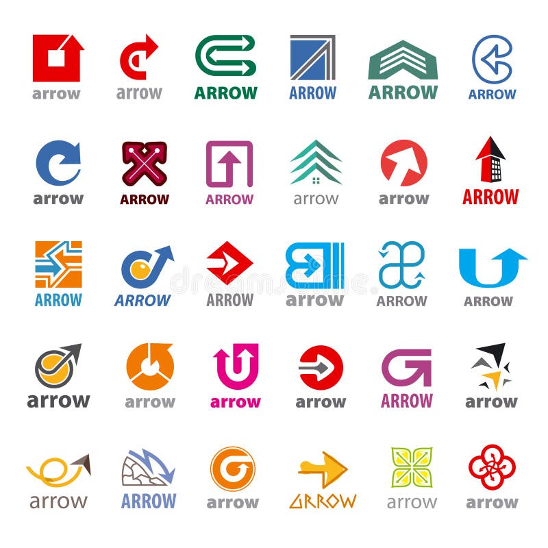 Set of vector logos arrow stock vector. Illustration of brand - 45879643
