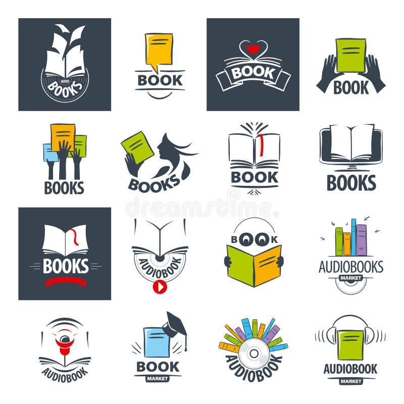 Collection of Vector Logos Books Stock Vector - Illustration of ...