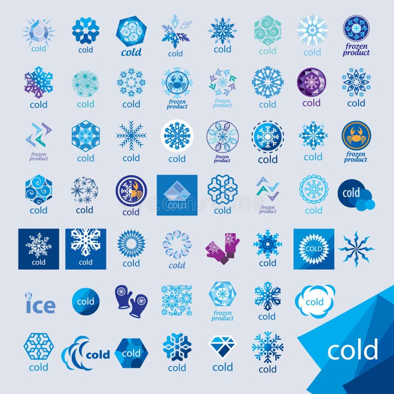 Collection of Vector Logos Cold and Frost Stock Vector - Illustration ...