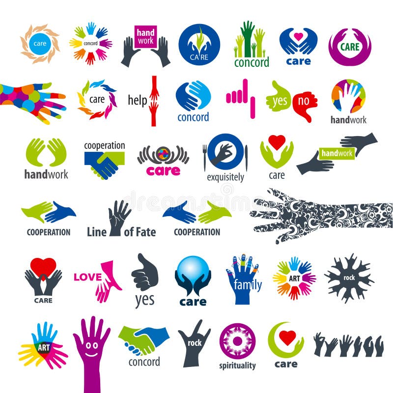 Collection Of Vector Logos Hands Stock Vector - Image: 39166710