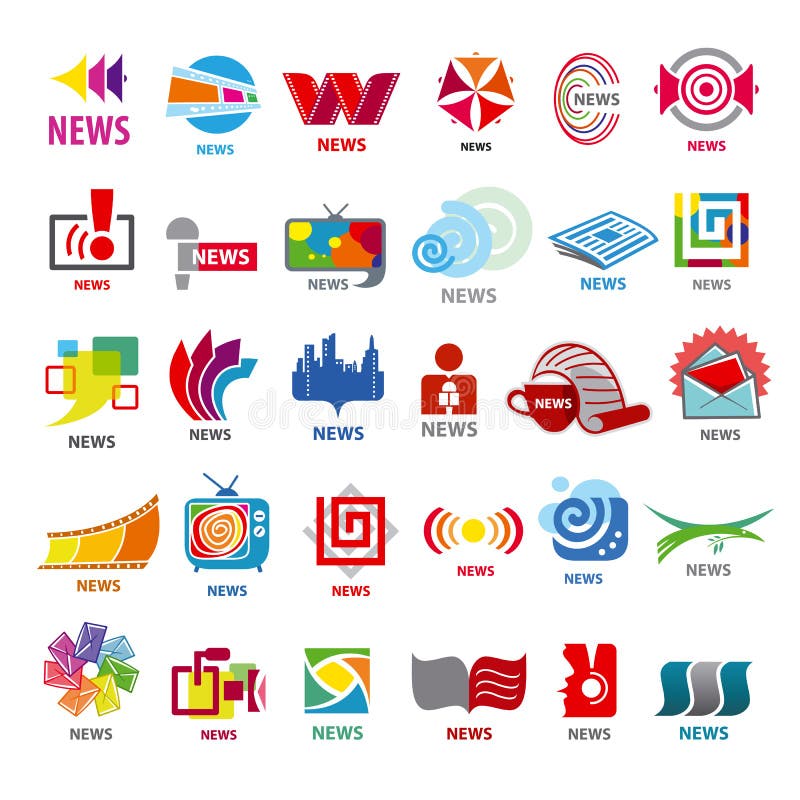 News Bar Logos, Icons of News Feeds, Television, Radio Channels Stock ...
