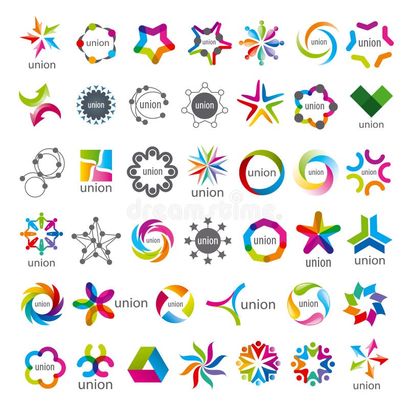 Collection of Vector Logos Union Stock Vector - Illustration of ...