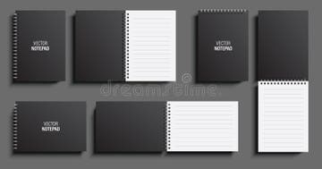 Black Notepads Stock Illustrations – 265 Black Notepads Stock ...