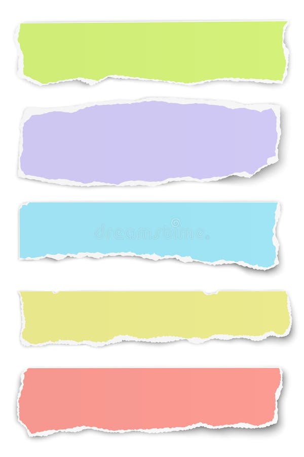 Red Paper Tears Collection, Ripped Paper Tear, Torn Paper Edges, Vector ...