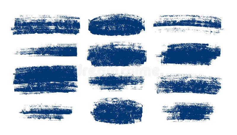Collection of Vector Paint Bold Brush Strokes Drawn with Thick Grunge ...