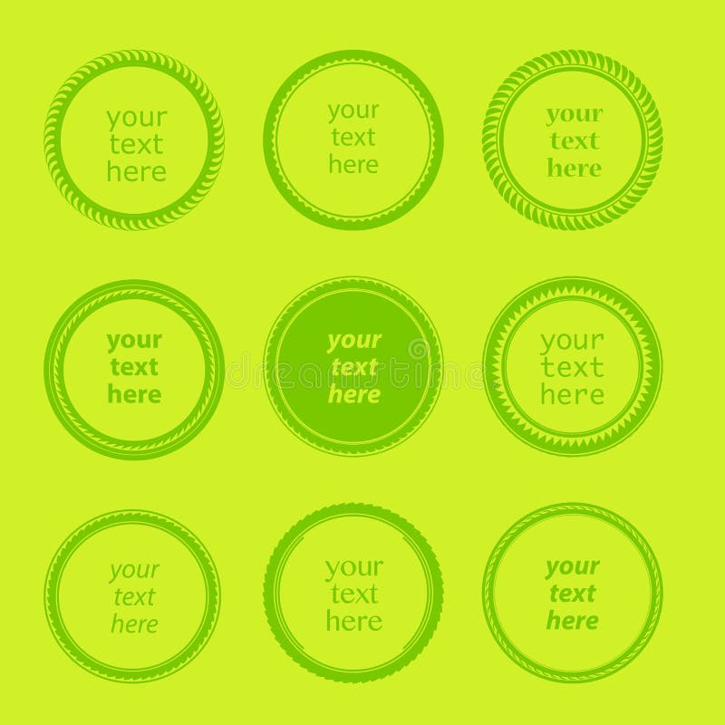 Collection of Vector Rounded Labels. Stock Vector - Illustration of ...