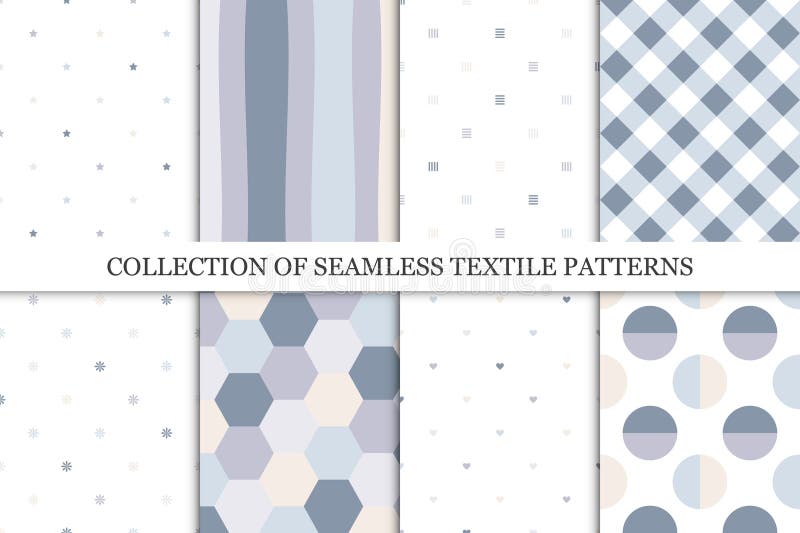 Collection of Vector Seamless Delicate Colorful Patterns. Trendy ...